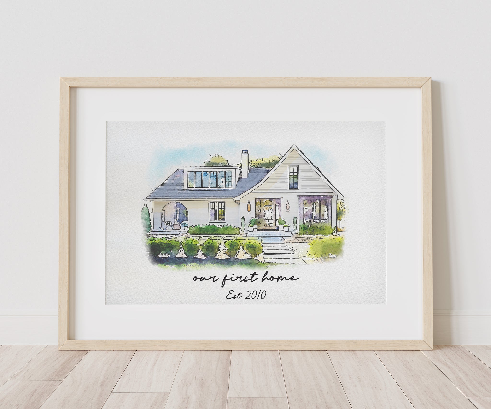 Watercolor Hand Drawn House Custom Portrait – The Custom Portrait Shop