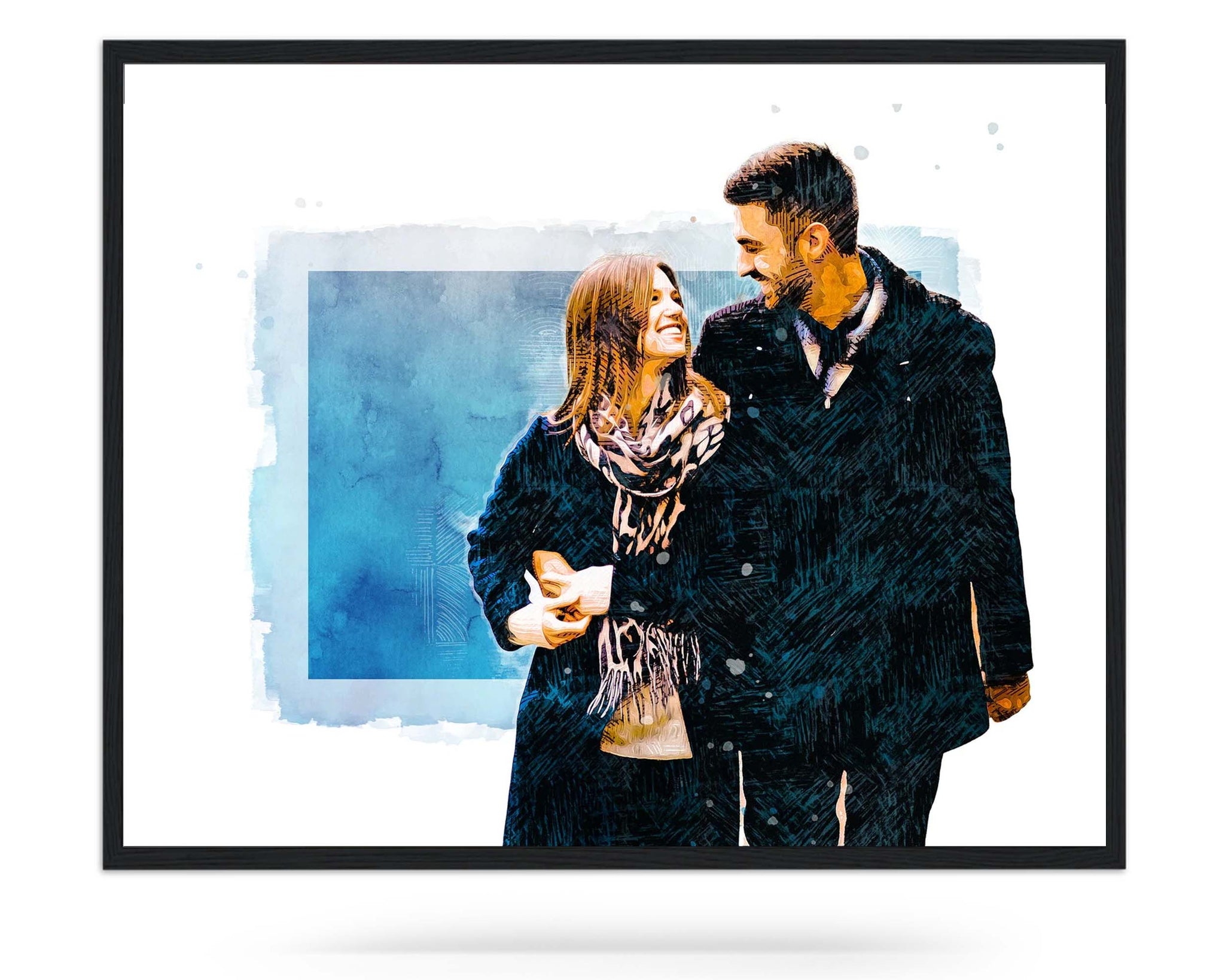 Line Art Watercolor Portrait – The Custom Portrait Shop